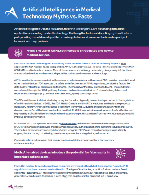 Artificial Intelligence in Medical Technology Myths and Facts - AdvaMed®